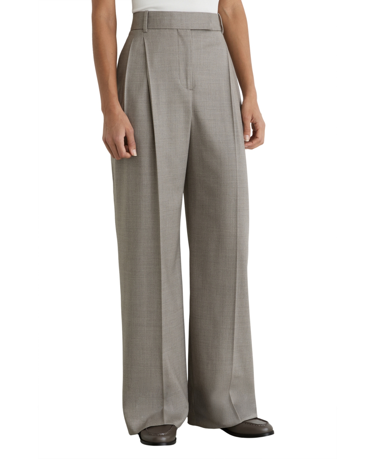 Click here for Reiss Womens Darcy Wide-Leg Pleated Pants - Light... prices