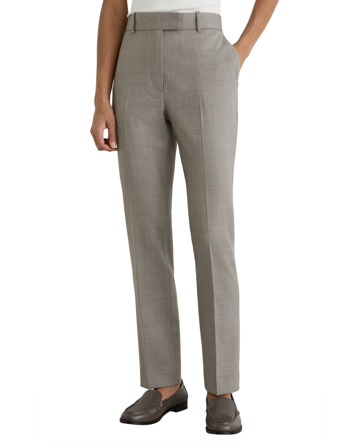Click here for Reiss Womens Darcy Wool-Blend Slim-Leg Trousers -... prices