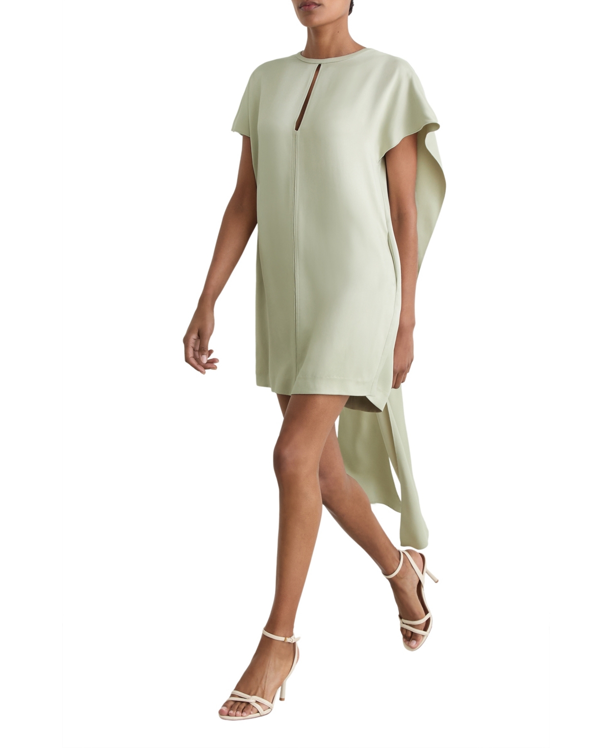 Click here for Reiss Womens Alice Satin Cape-Detail Mini Dress -... prices