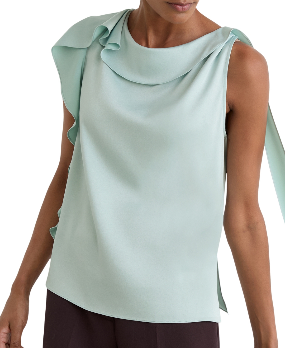 Click here for Reiss Womens Hanna Cowl Neck Satin Sleeveless Top... prices