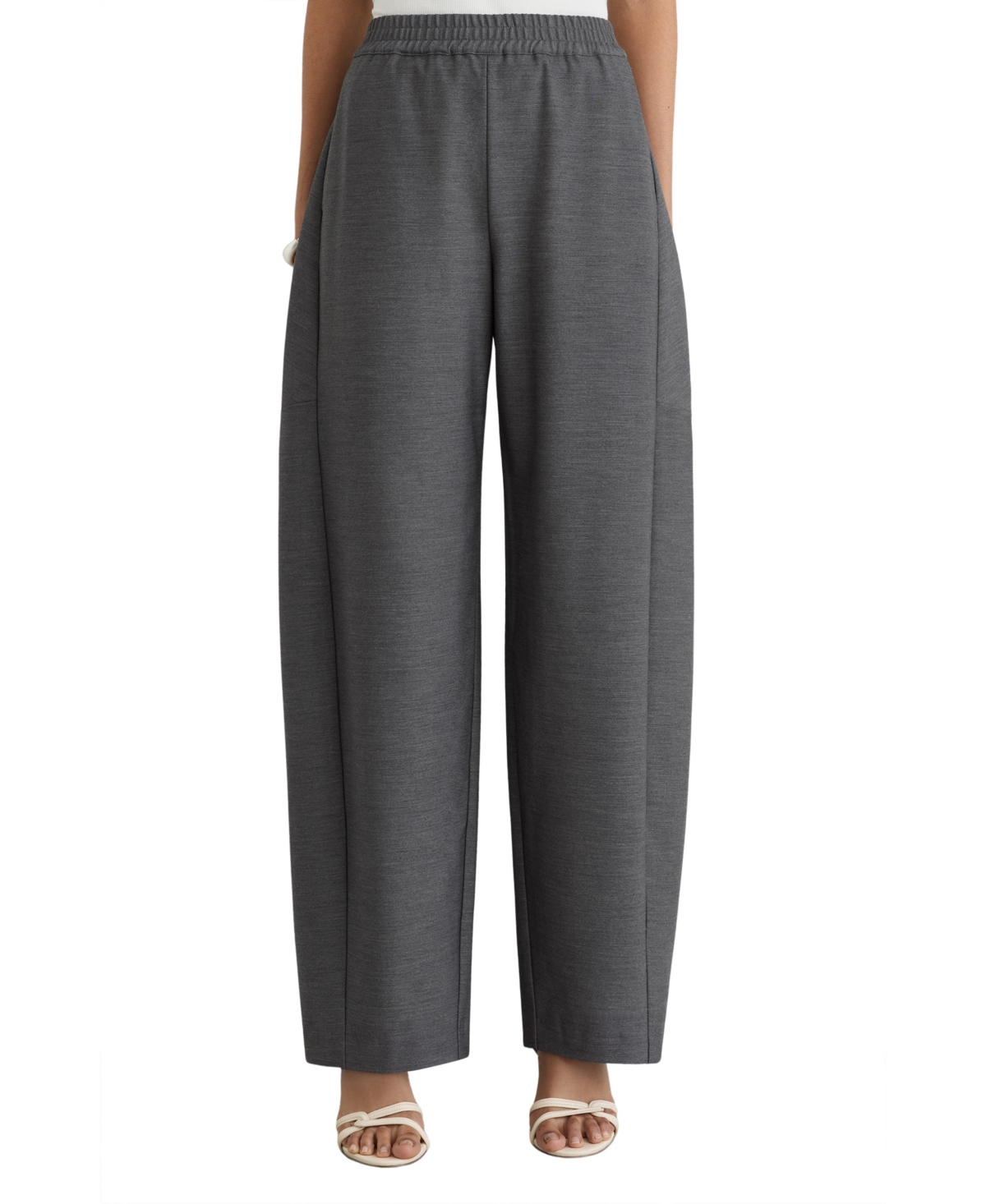 Click here for Reiss Womens Elle Pull-On Barrel-Leg Trousers - Gr... prices