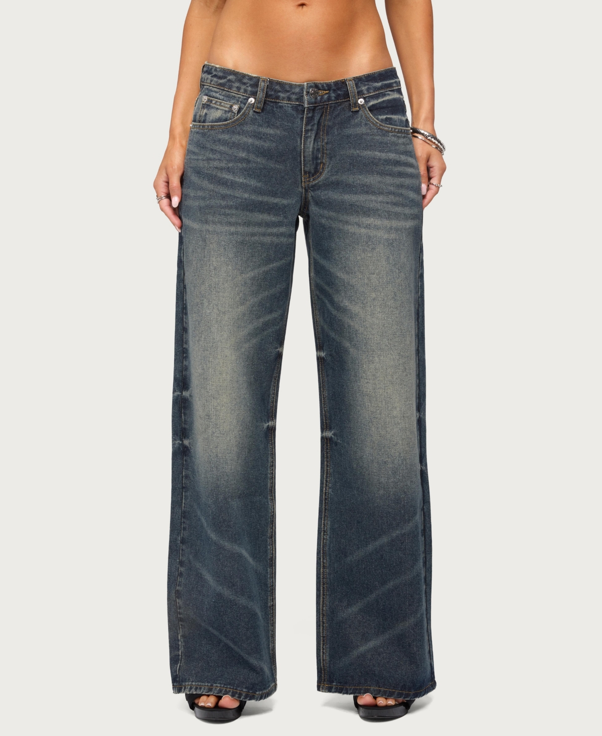Click here for Womens Raelynn Washed Low Rise Jeans - Cosmos-blue prices