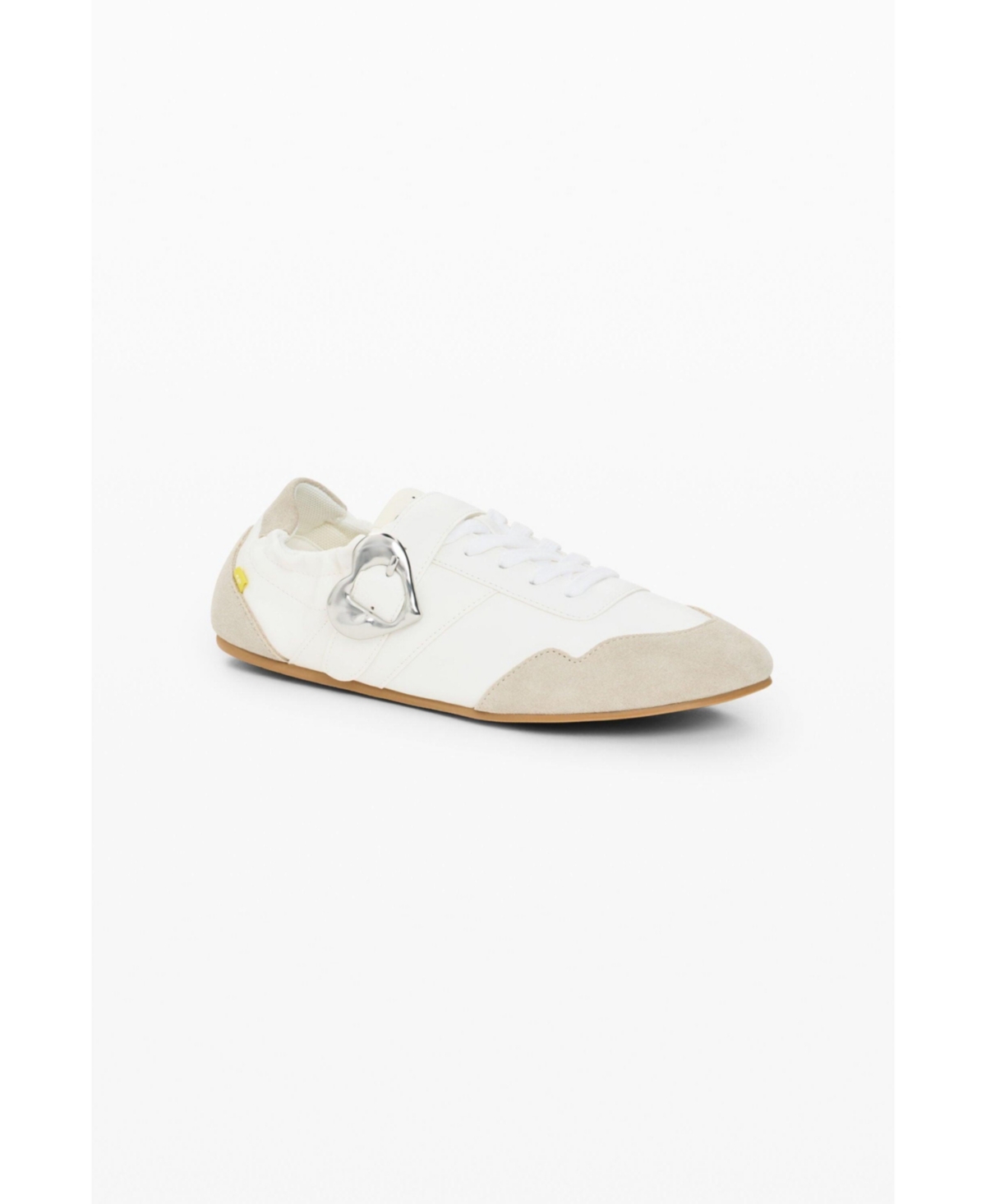 Click here for Desigual Womens Leather Buckle Sneaker - White prices