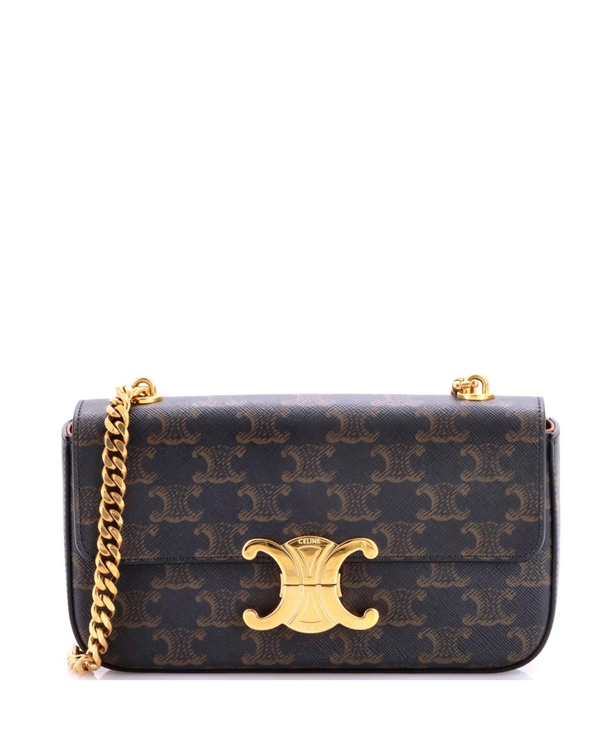 Click here for Pre-Owned Celine Small Triomphe Chain Shoulder Bag... prices