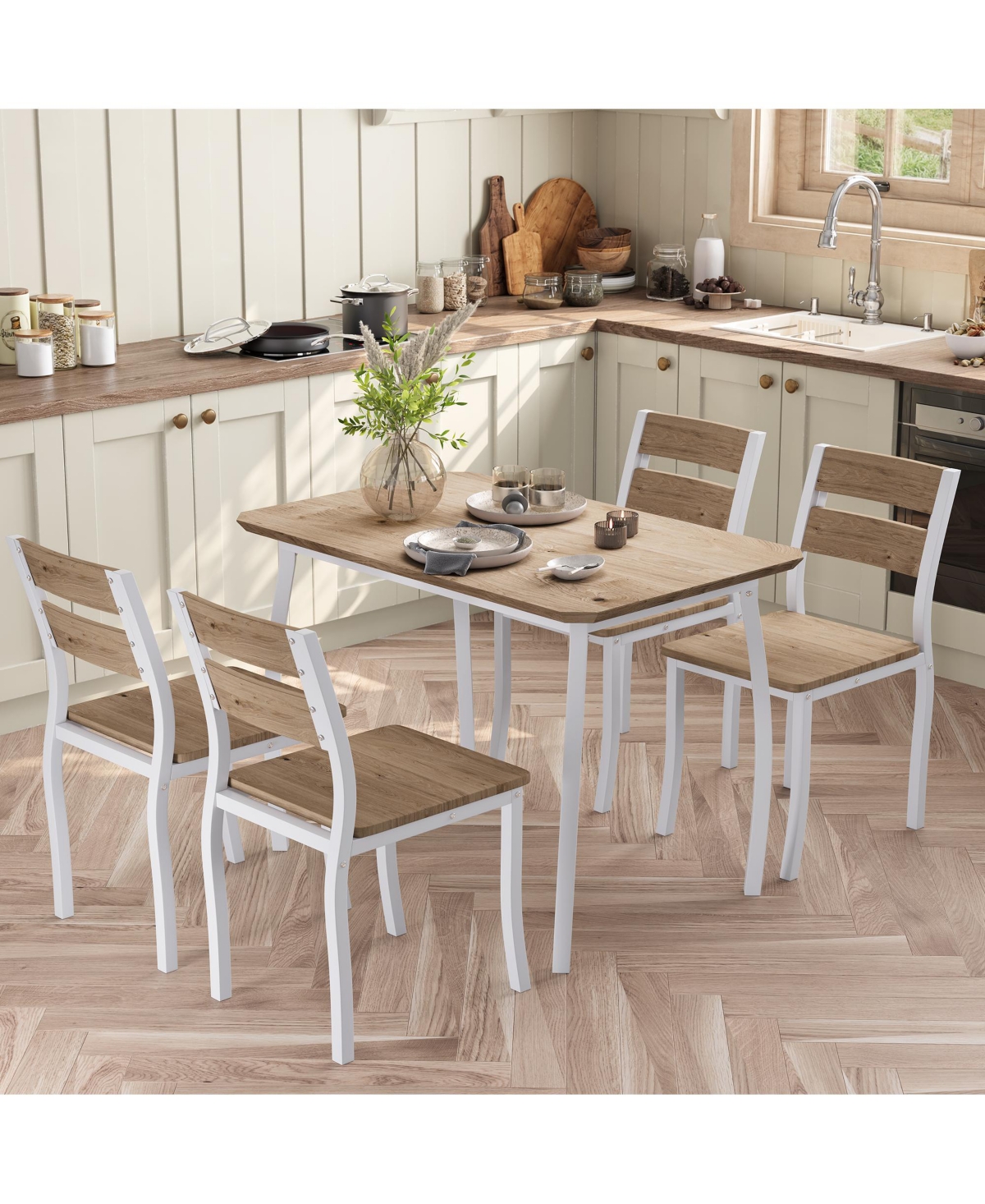 Click here for homfan 5-Piece Dining Set for 4 Modern Table with... prices