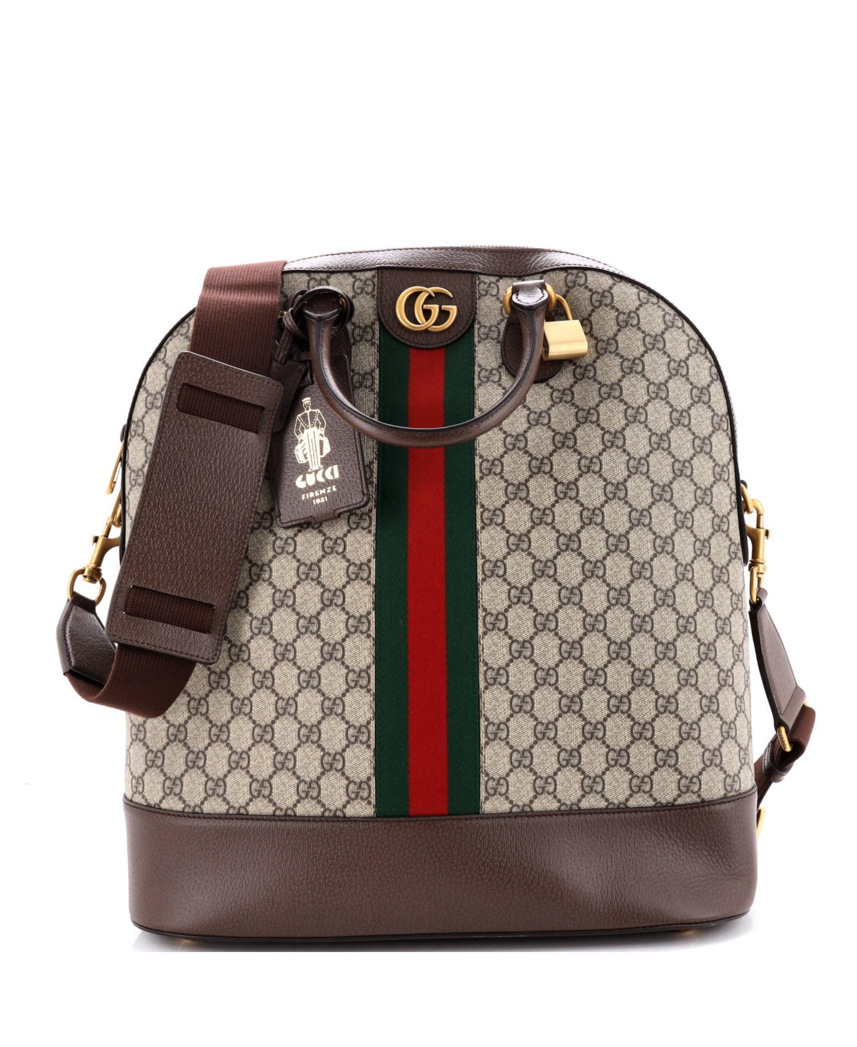 Click here for Pre-Owned Gucci Small Savoy Web Bowling Tote Gg Co... prices
