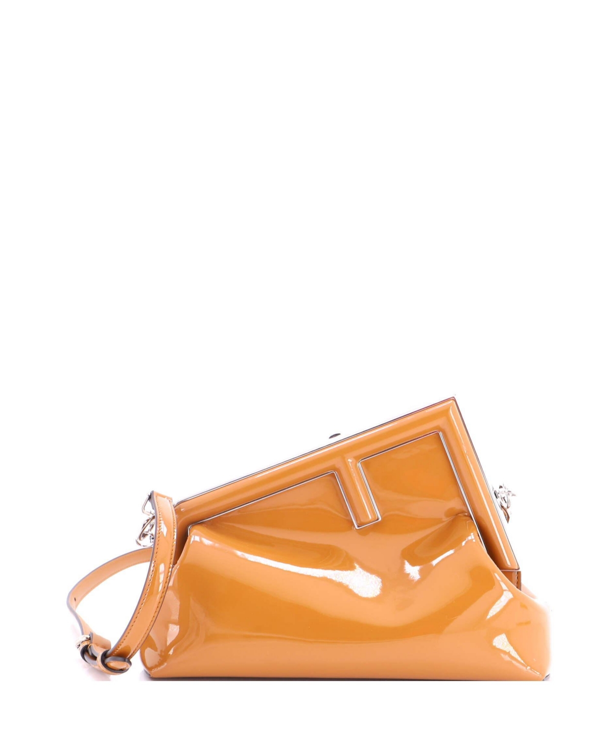 Click here for Pre-Owned Fendi Midi First Bag Patent - Brown prices