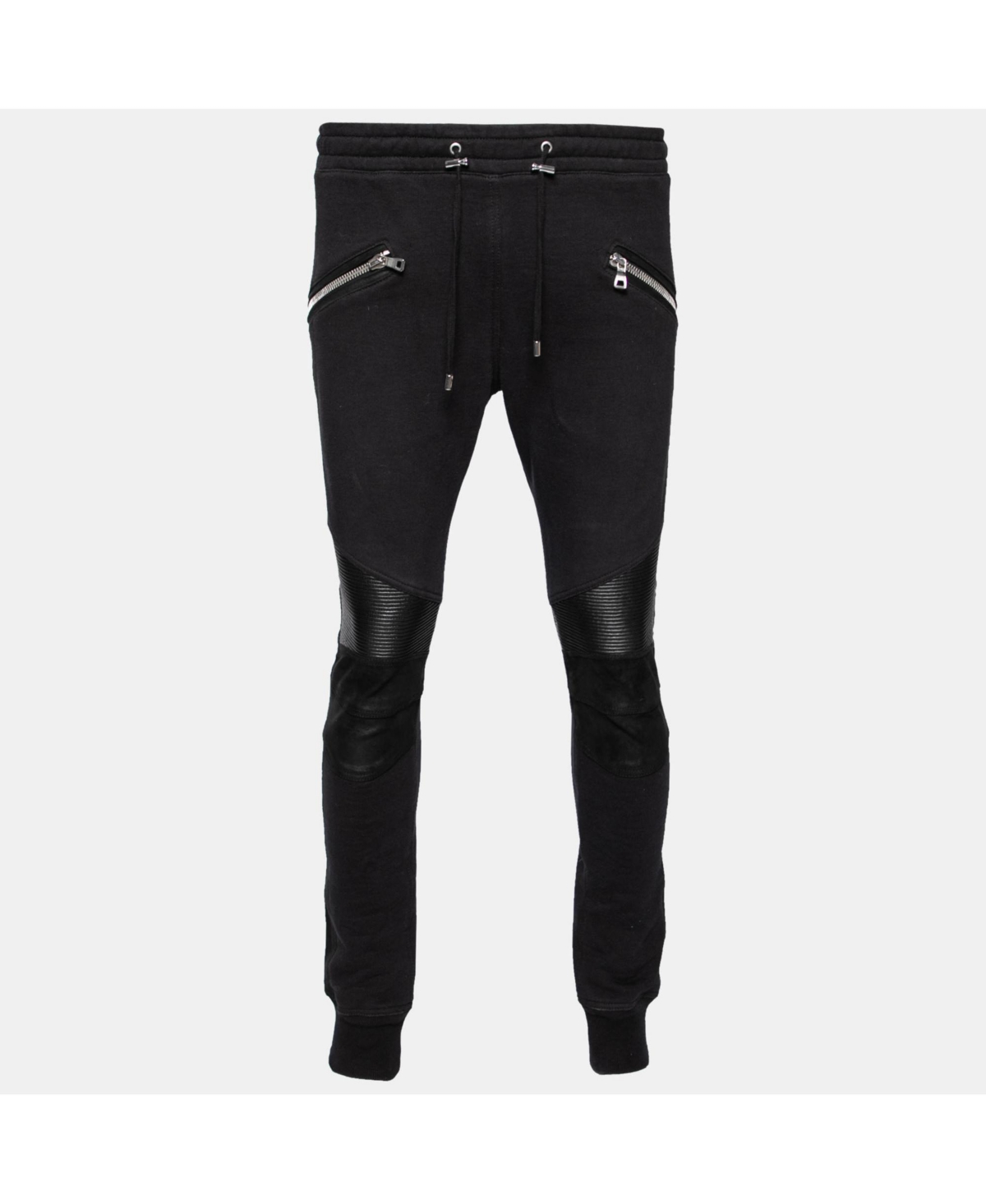 Click here for Pre-Owned Balmain Mens Cotton Rib Paneled Biker Tr... prices