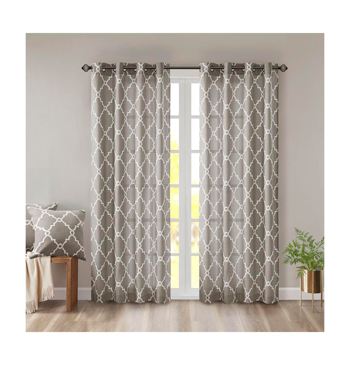 Click here for Avobird Fretwork Print Grommet Top Window Curtain... prices