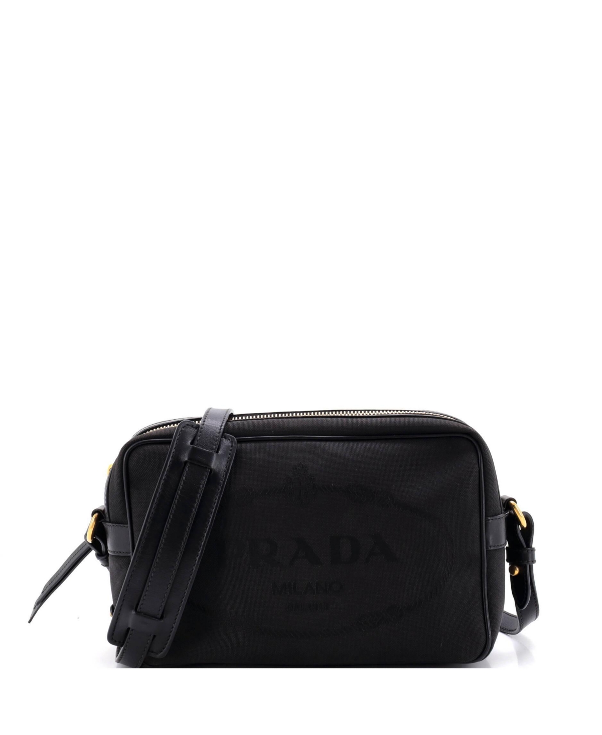Click here for Pre-Owned Prada Small Logo Camera Bag Canvas - Bla... prices