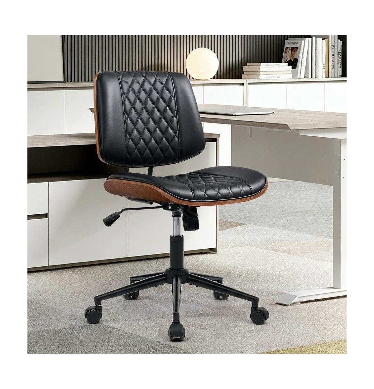 Click here for homfan Armless Swivel Office Chair with 4-Level Ba... prices