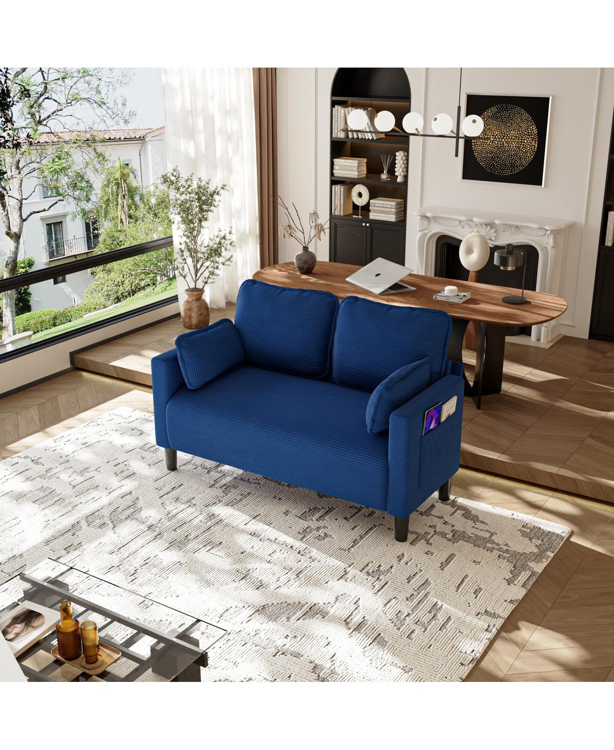 Click here for Streamdale Furniture 48 Soft Corduroy Loveseat wit... prices