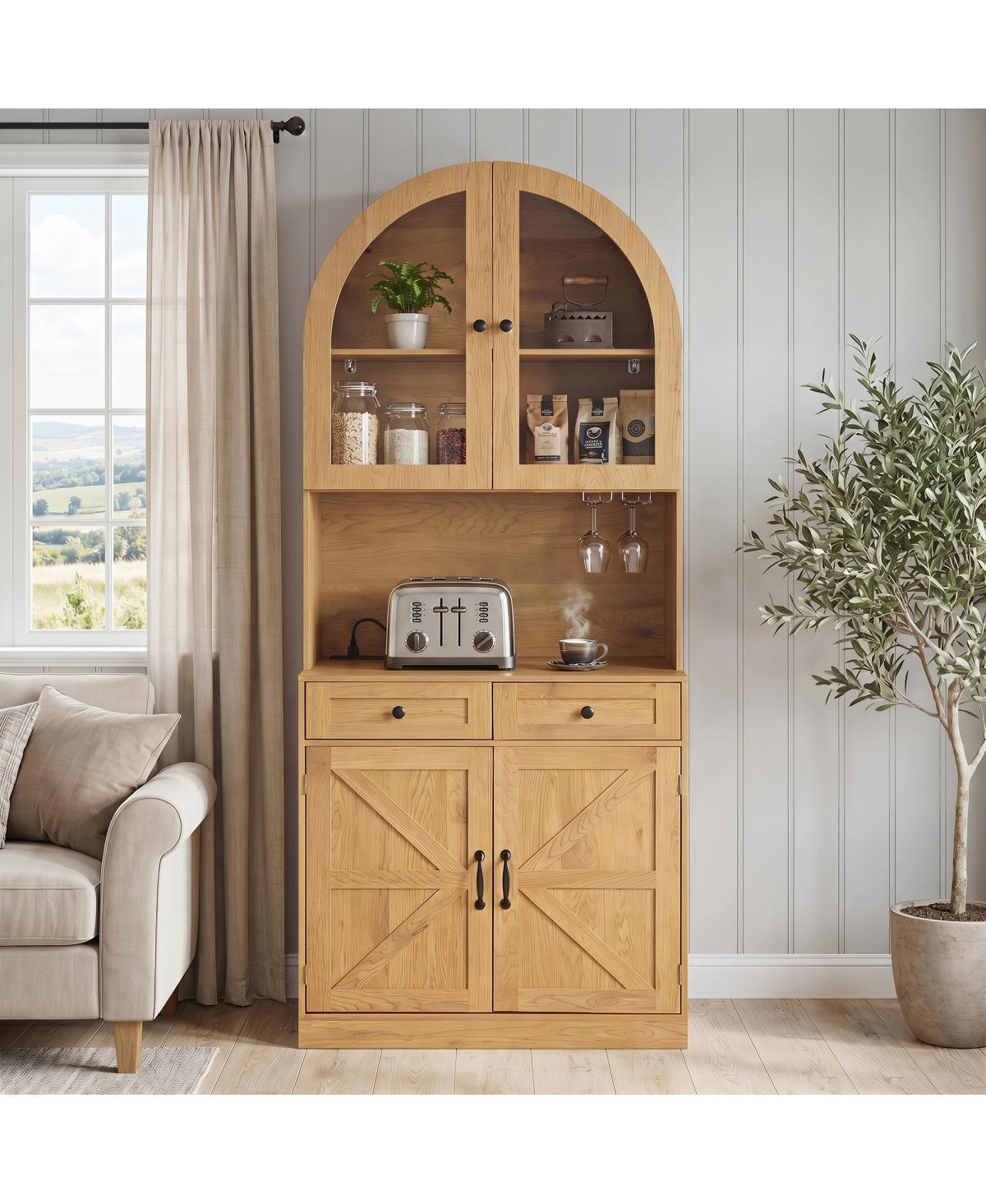 Click here for Streamdale Furniture 75 Farmhouse Arched Pantry Ca... prices