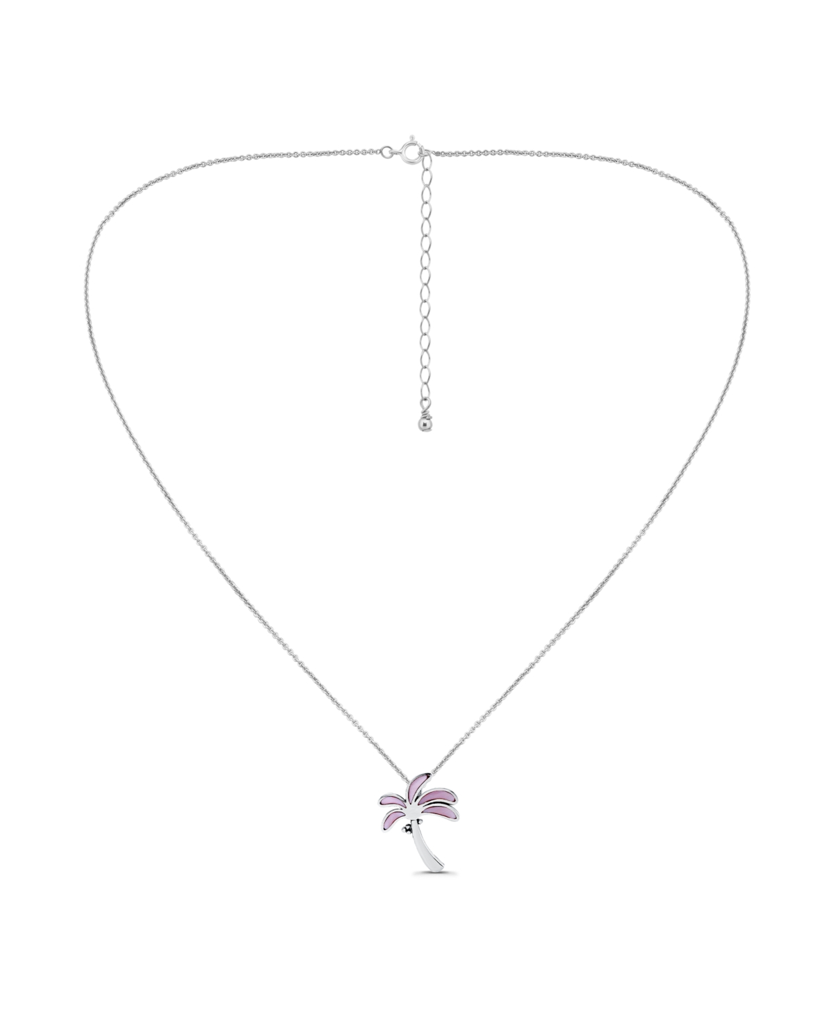 Click here for Macys Pink Shell Inlay Fine Silver-Plated Palm Tre... prices
