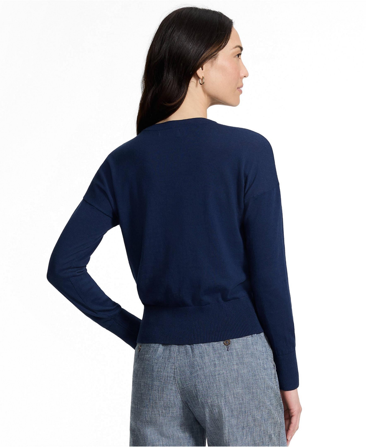 Click here for Lands End Womens Double Trim Cotton Crew Neck Swea... prices