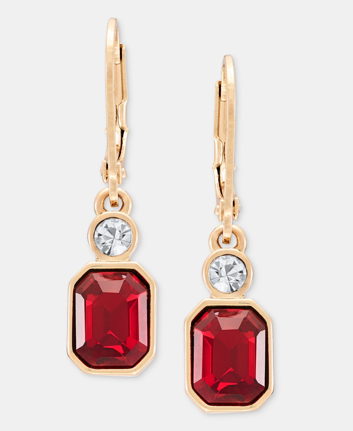 Click here for Anne Klein Crystal Drop Earrings - Burgundy prices