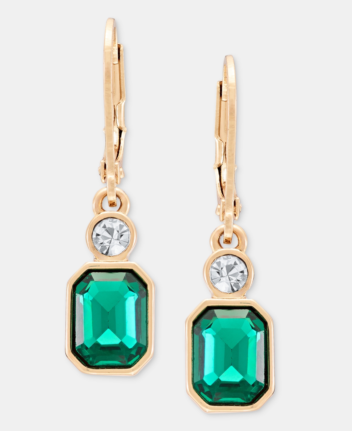 Click here for Anne Klein Crystal Drop Earrings - Green prices