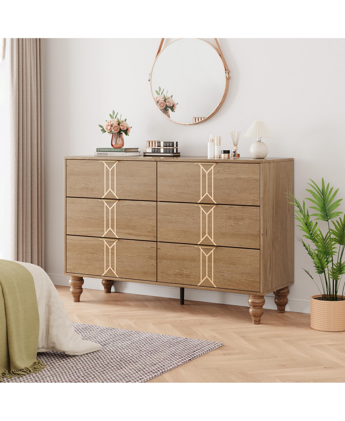 Click here for homfan Modern 6-Drawer Dresser  Pb Board  Vintage... prices