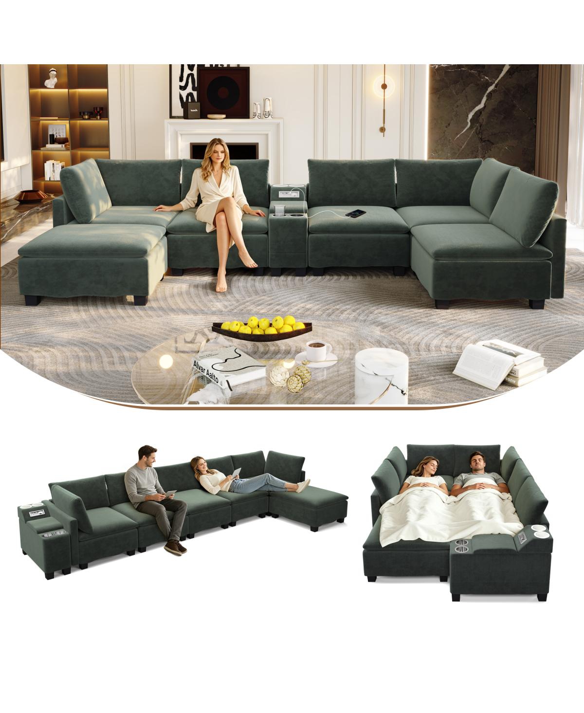 Click here for Streamdale Furniture 121.2 Modular U-Shaped Cloud... prices