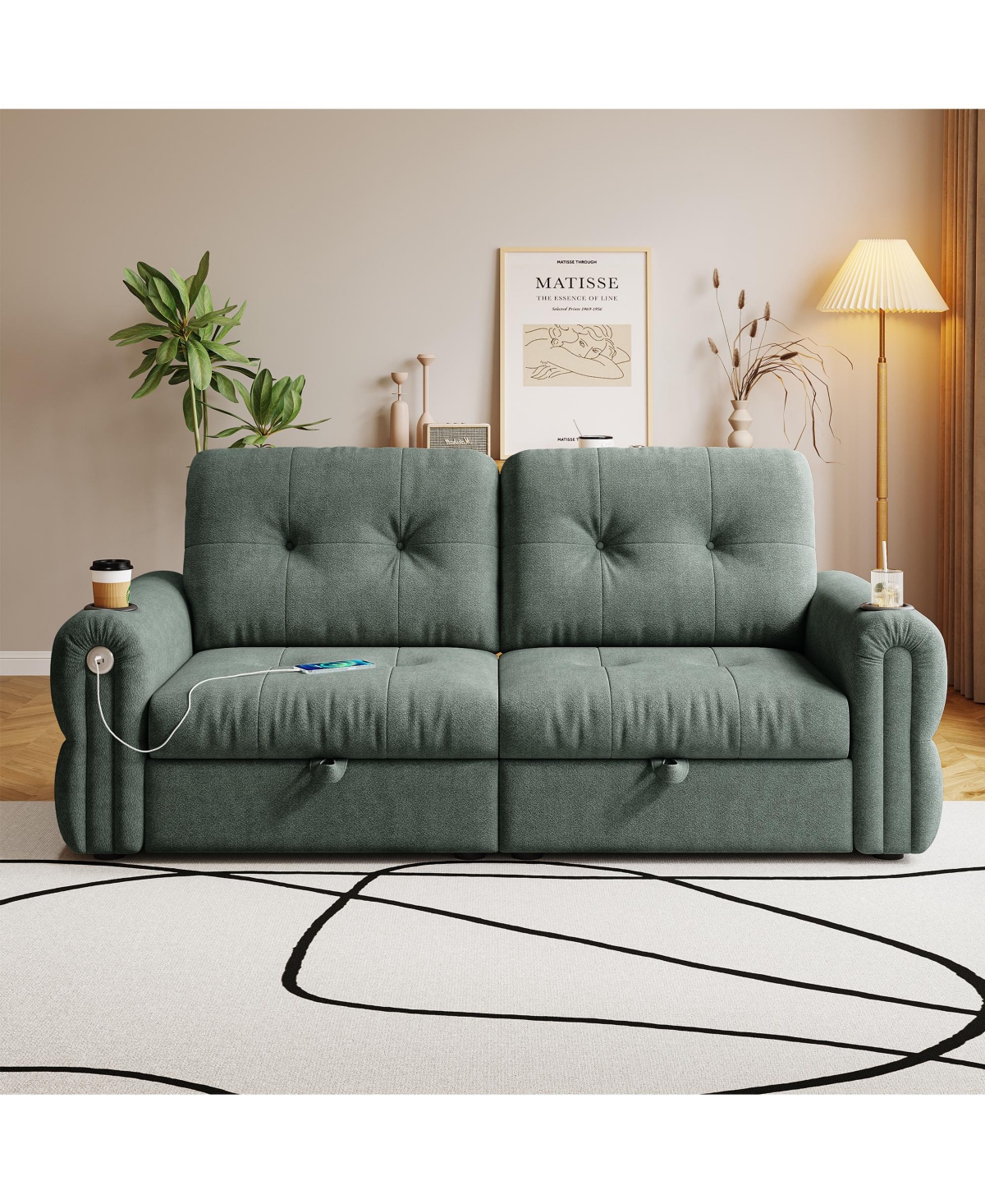 Click here for Boyel Living 77 Chenille Convertible Sofa Bed  2-i... prices