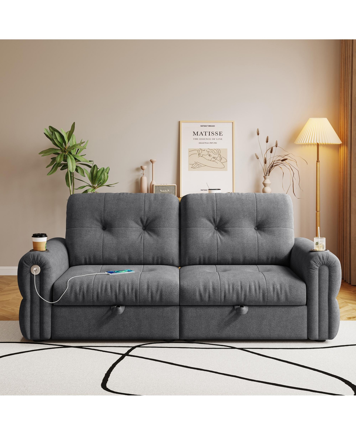 Click here for Boyel Living 77 Chenille Convertible Sofa Bed  2-i... prices