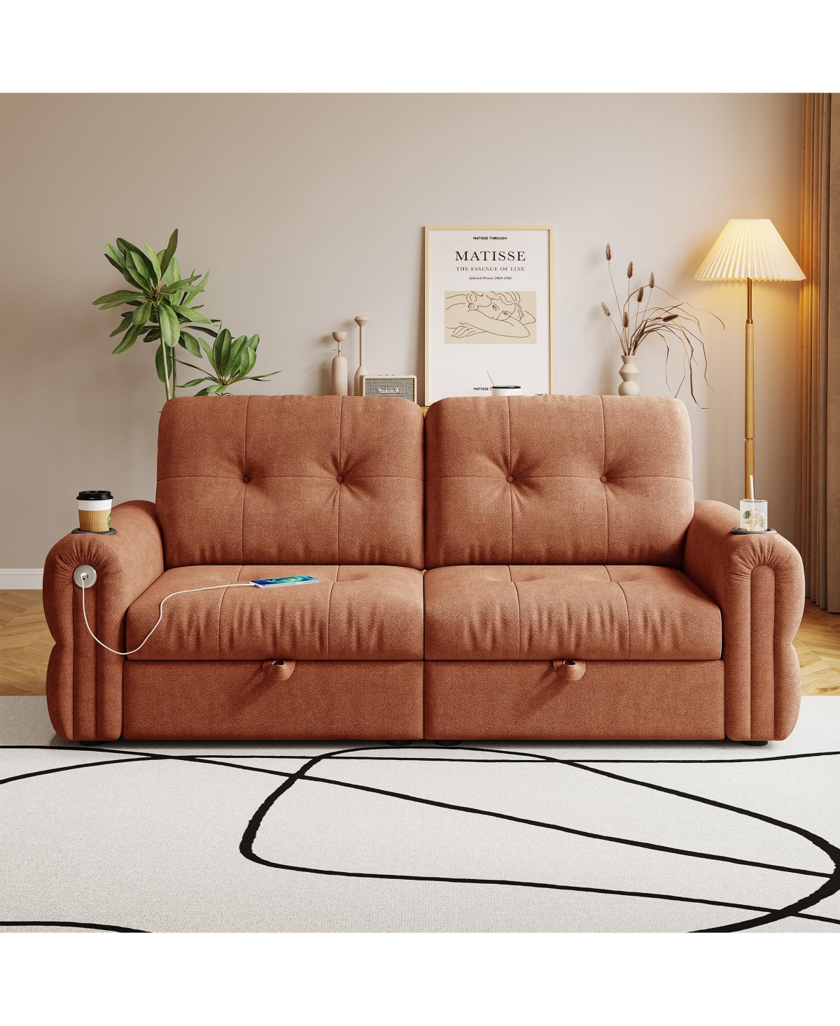Click here for Boyel Living 77 Chenille Convertible Sofa Bed  2-i... prices