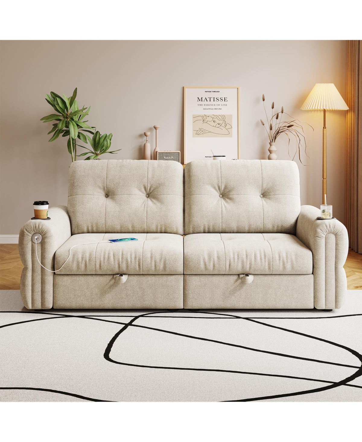 Click here for Boyel Living 77 Chenille Convertible Sofa Bed  2-i... prices