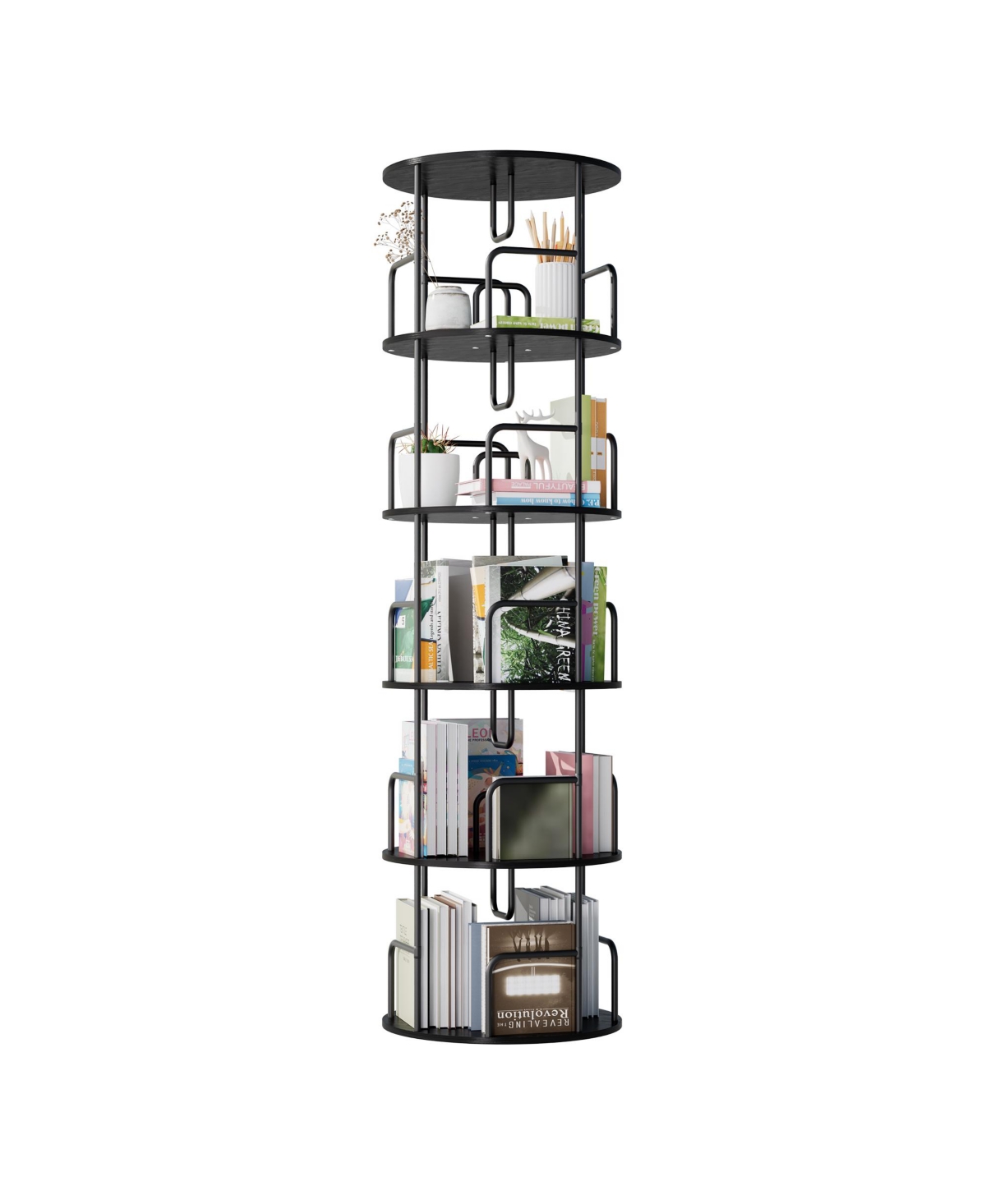 Click here for flynama 5-Tier 360 Degree Rotating Bookshelf Tower... prices