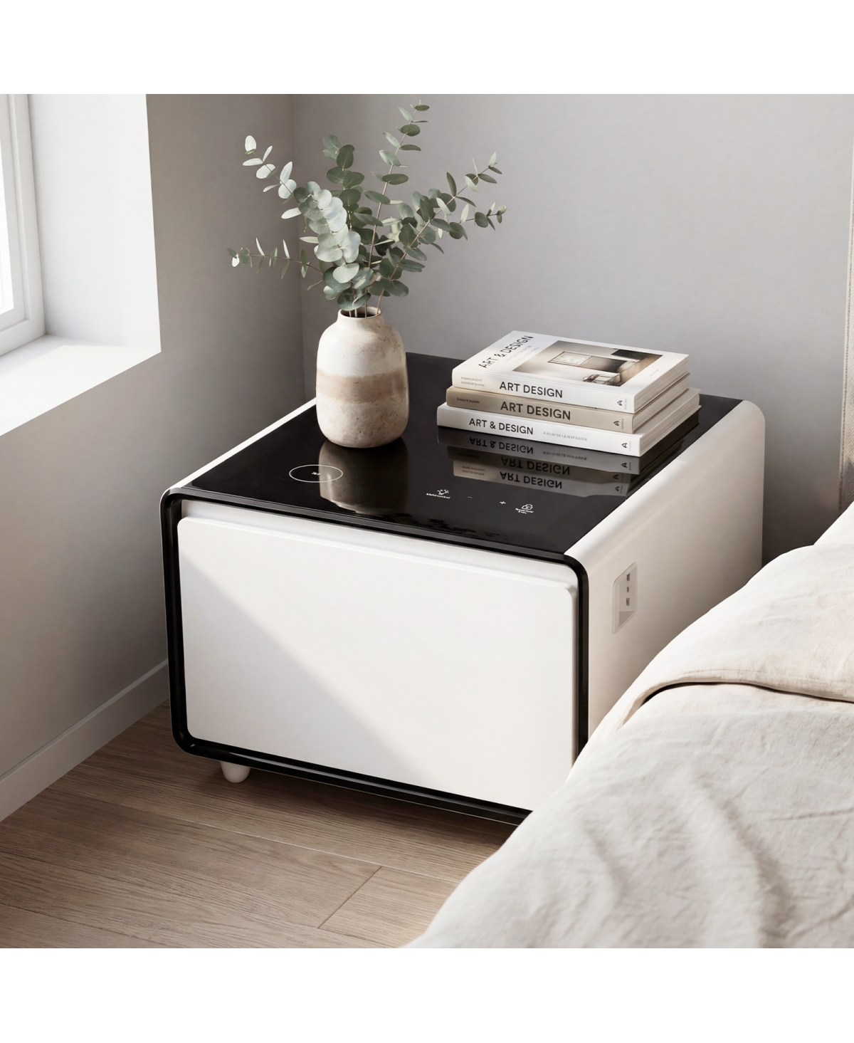 Click here for Streamdale Furniture Smart Side Table with Fridge... prices