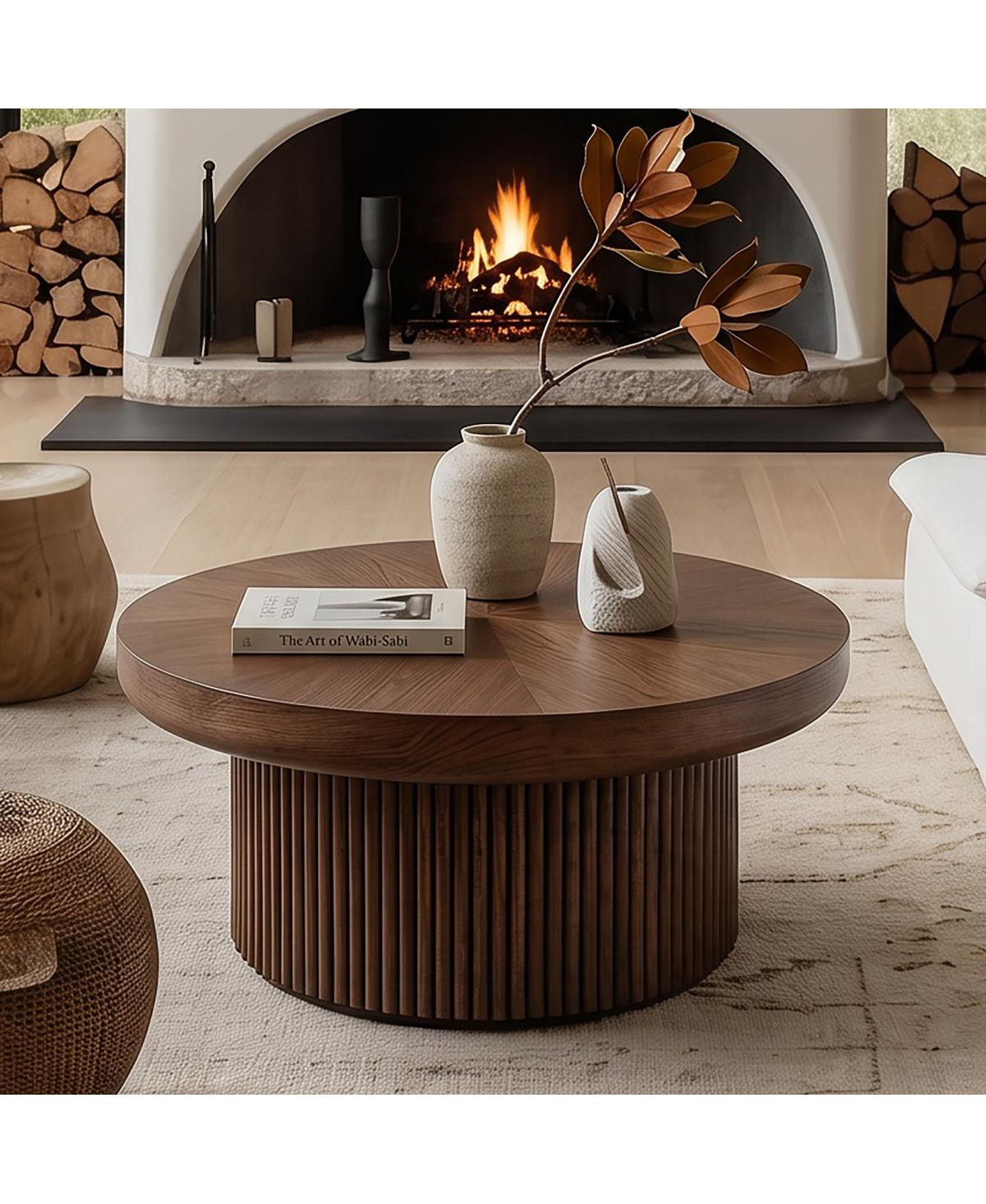Click here for Streamdale Furniture 33.5 Round Fluted Wood Coffee... prices