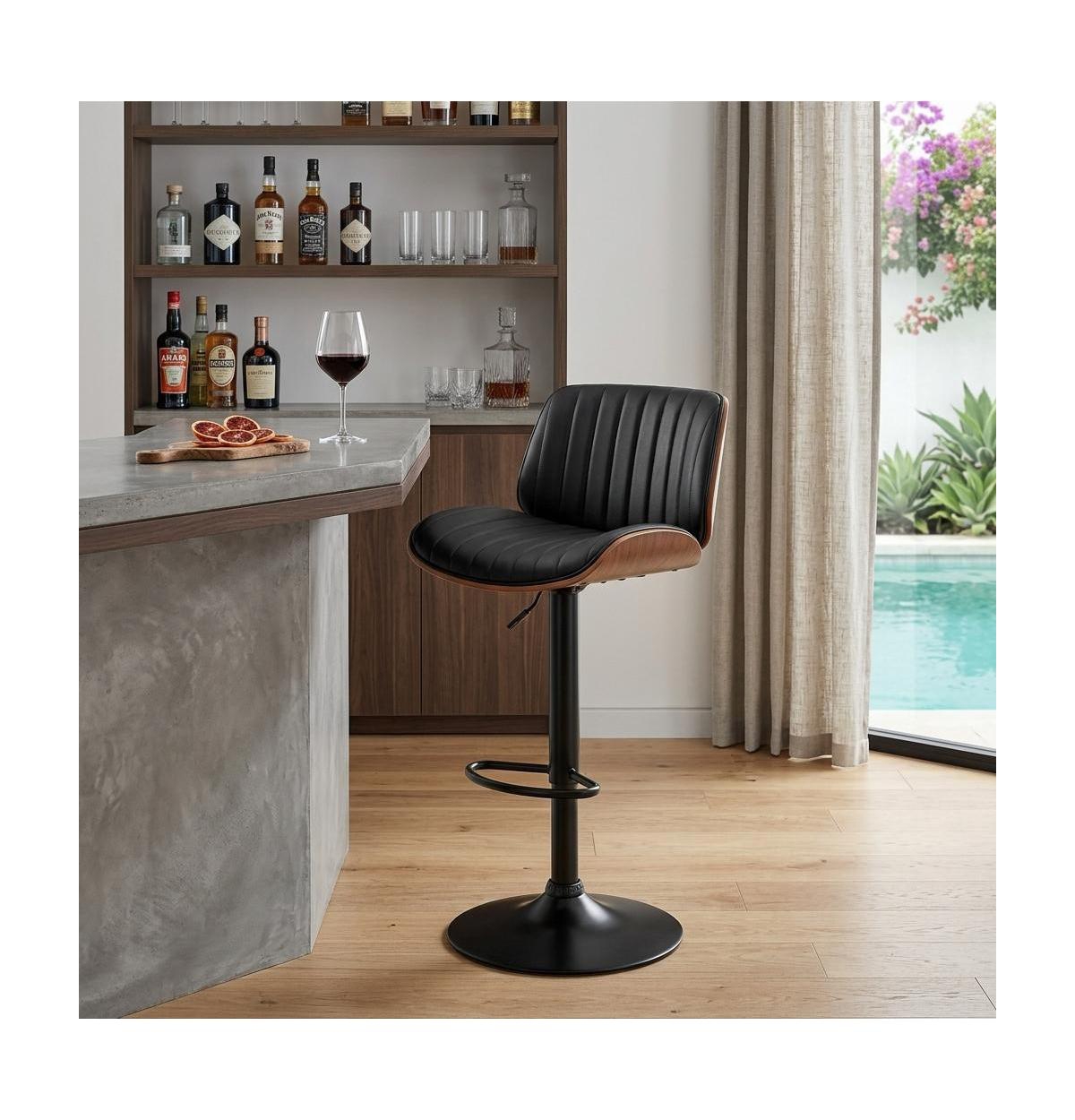 Click here for HomeRoots Iron and Faux Leather Adjustable Height... prices