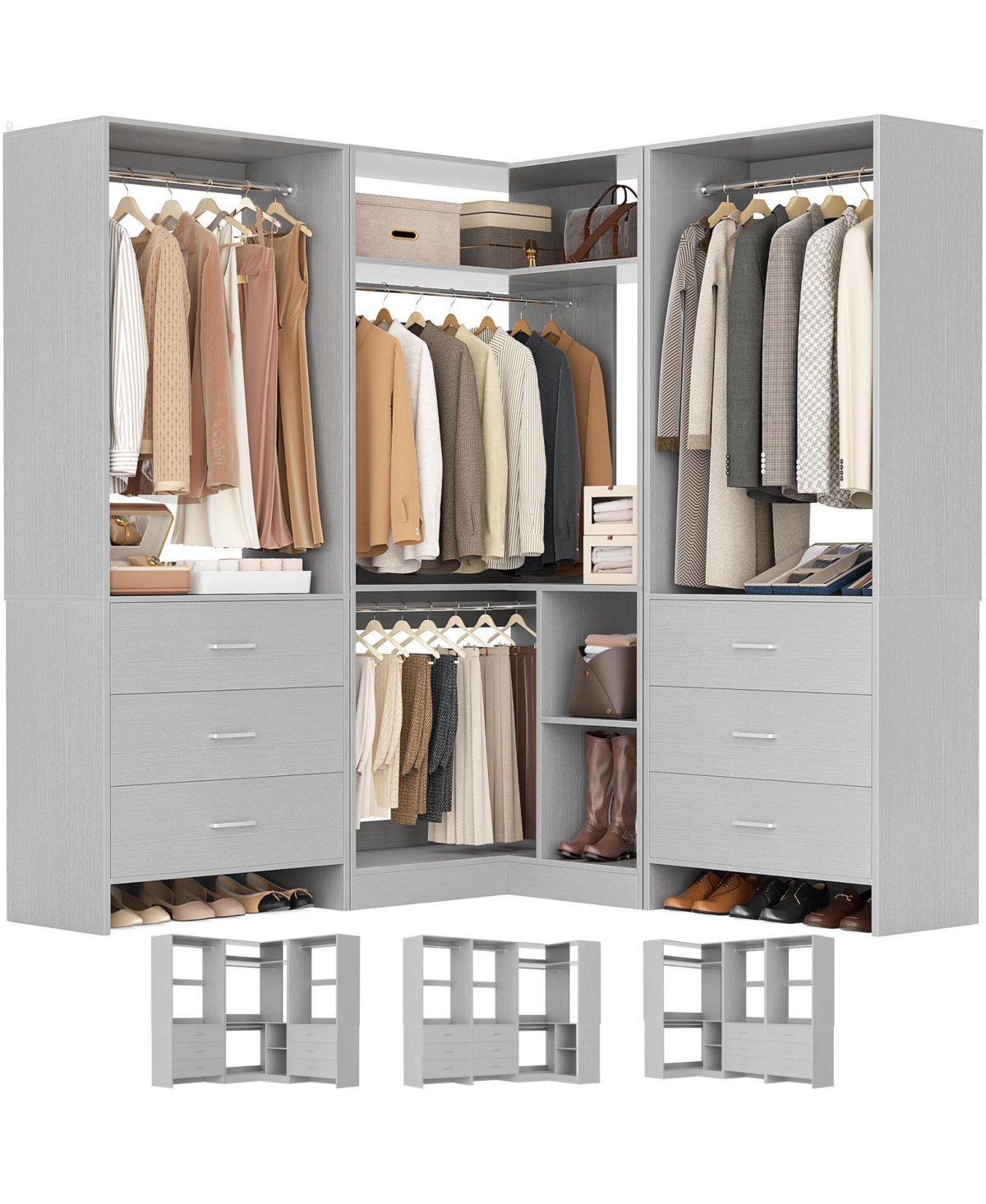 Click here for Aheaplus 81-In Corner Closet Organizer Set with Wo... prices