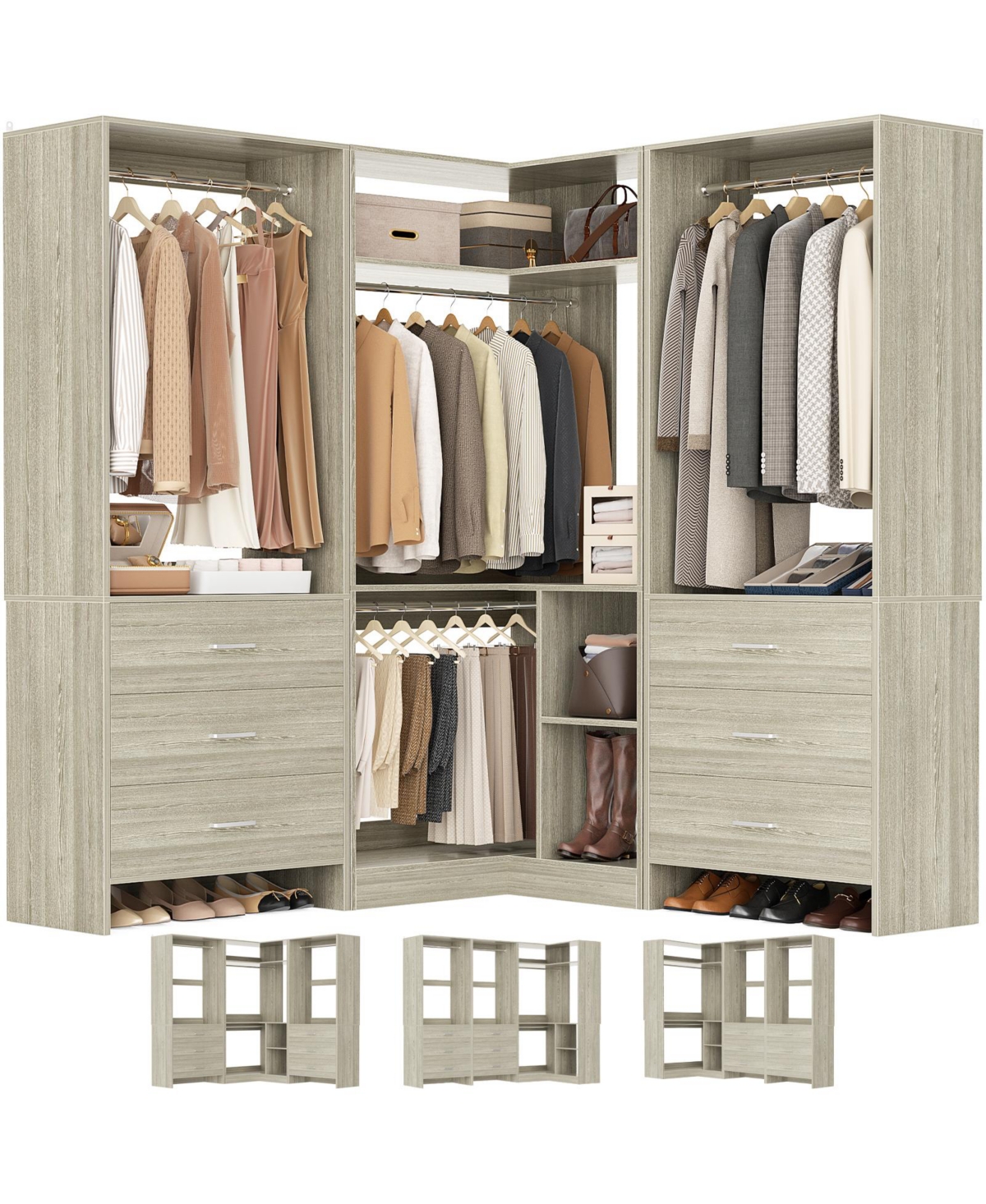 Click here for Aheaplus 81-In Corner Closet Organizer Set with Wo... prices