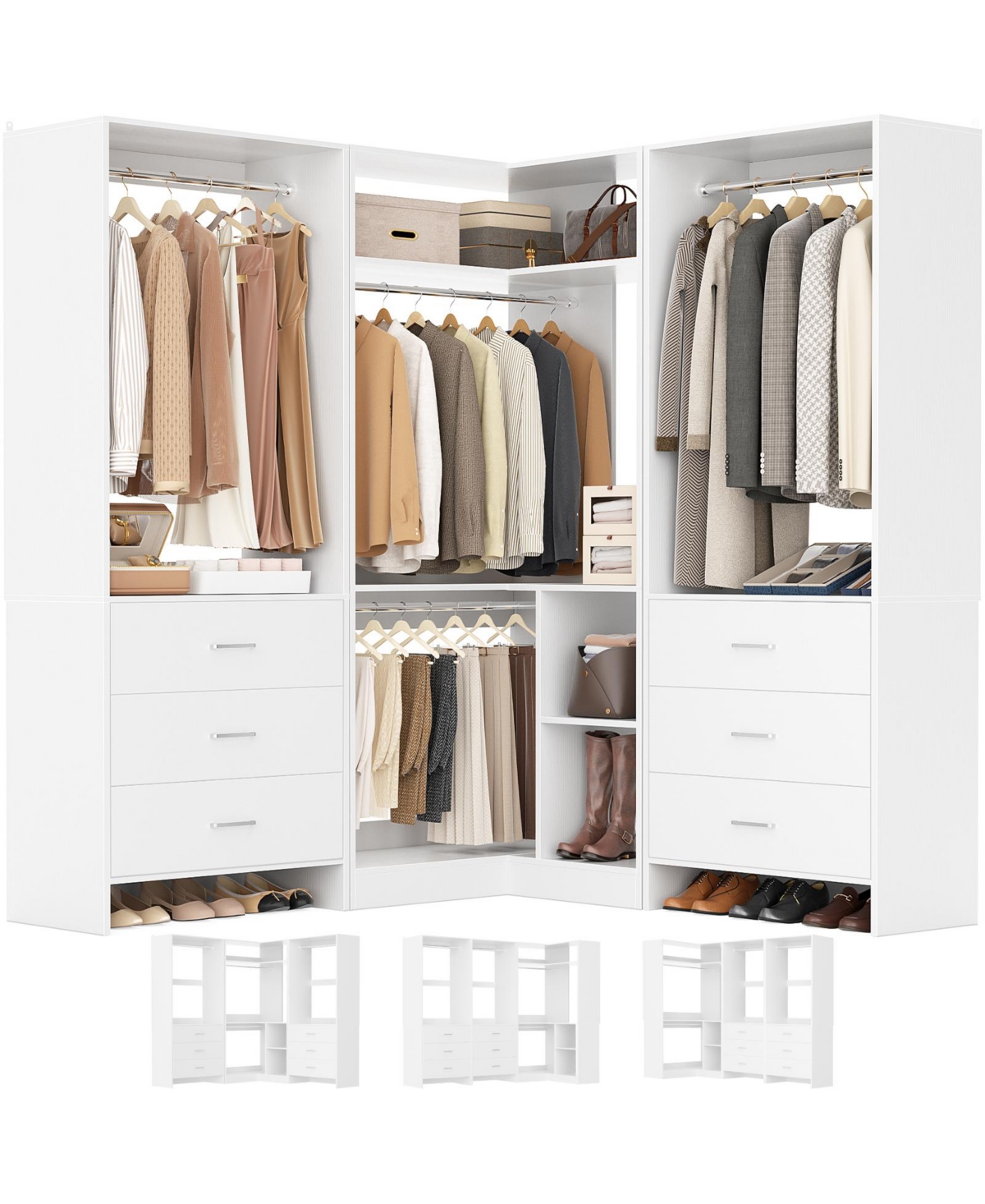 Click here for Aheaplus 81-In Corner Closet Organizer Set with Wo... prices