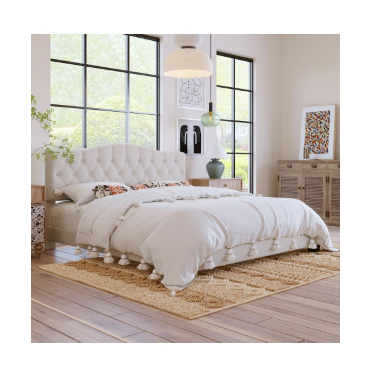 Click here for Lucky One King Size Upholstered Platform Bed with... prices