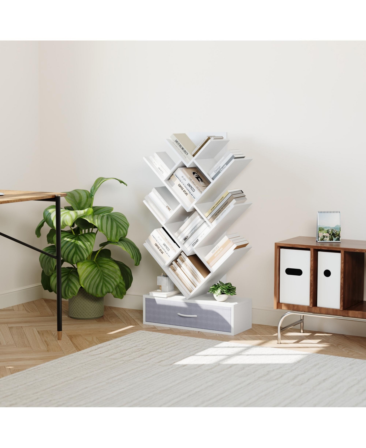 Click here for homfan 7-Tier Tree Bookshelf with Led Lights and F... prices
