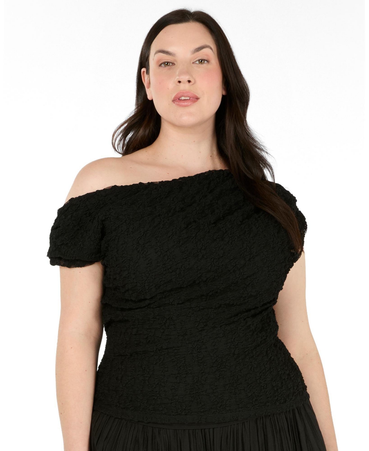 Click here for Estelle Womens Gia Lace One-Shoulder Fitted Top -... prices
