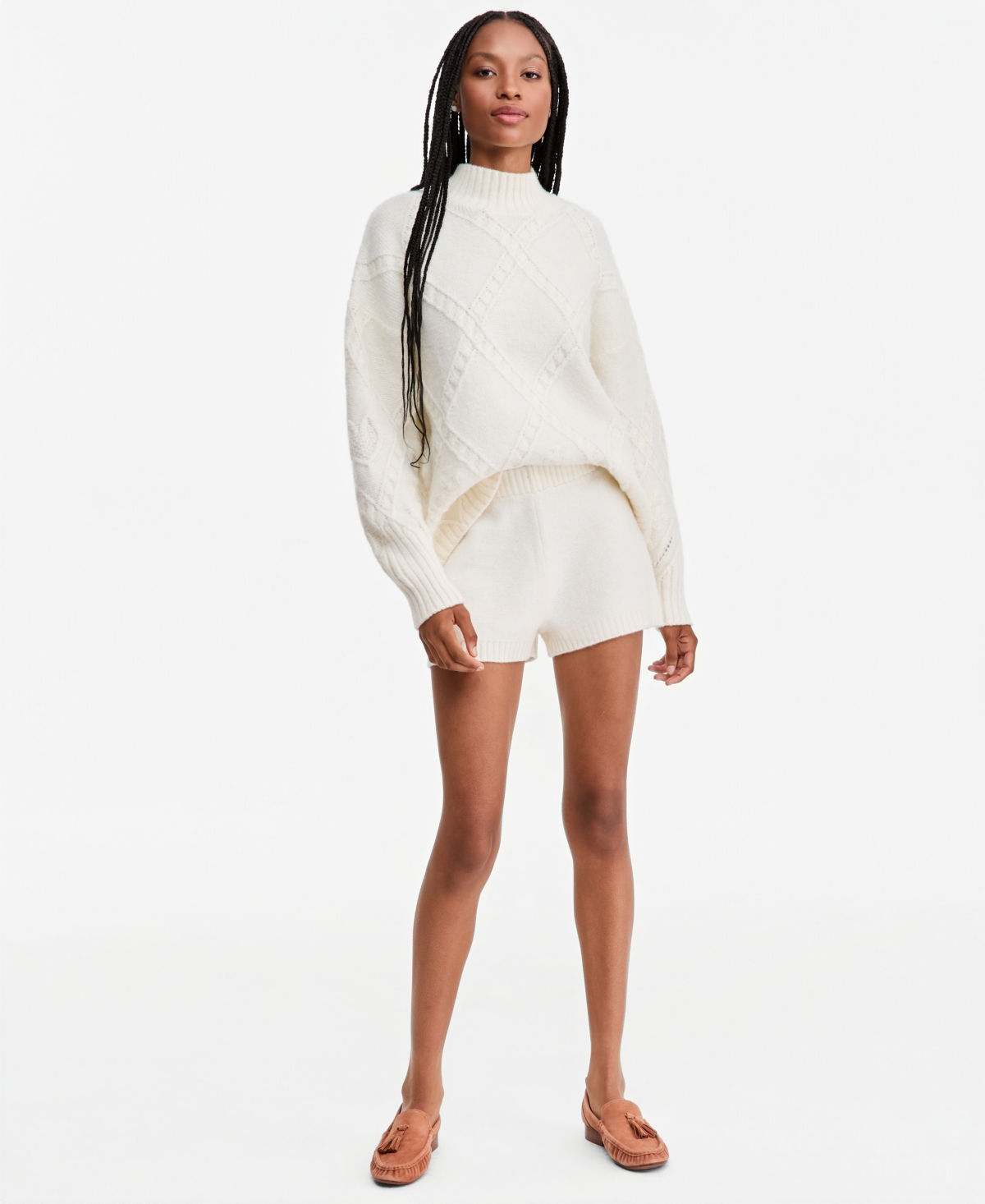 Click here for And Now This Womens Cable-Knit Pull-On Mid-Rise Sh... prices