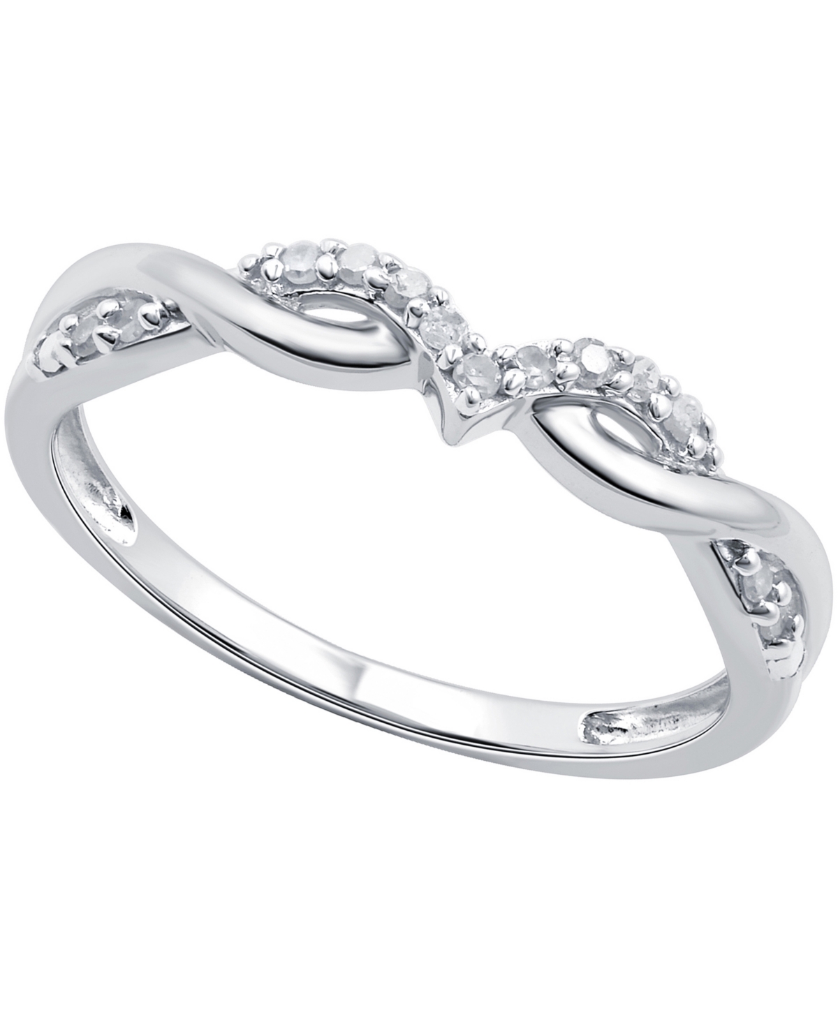 Click here for Diamond Twist Ring (1/10 ct. t.w.) in Sterling Sil... prices