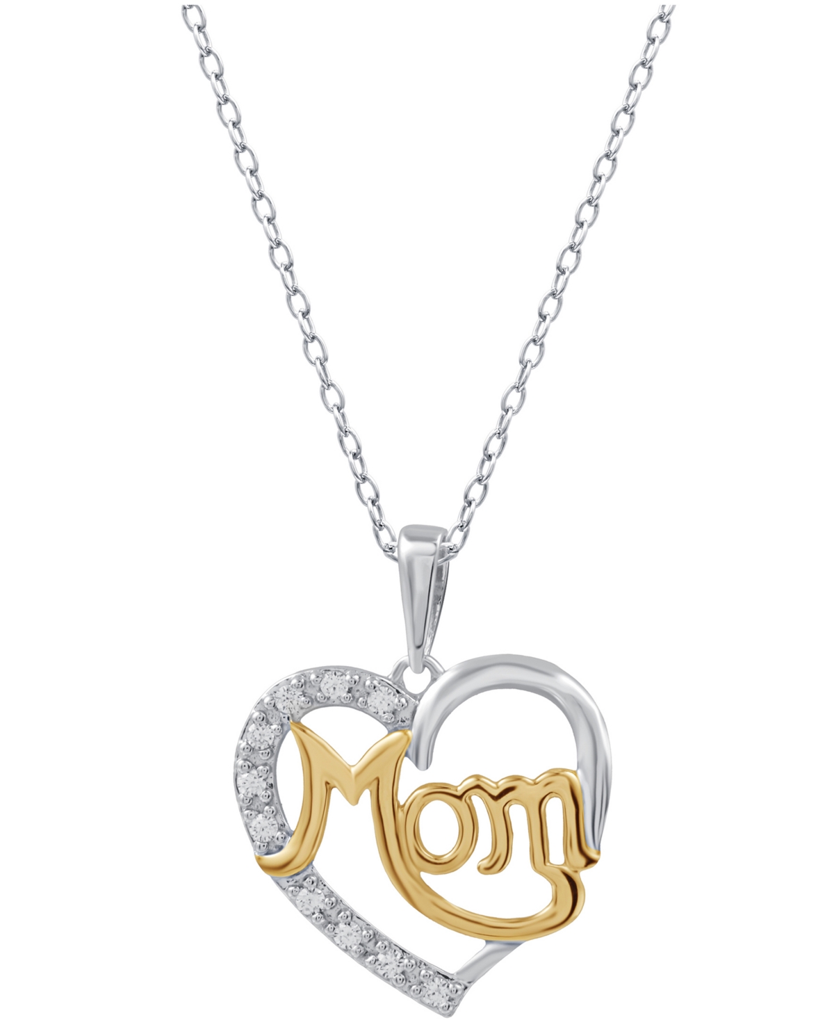 Click here for Diamond Mom Heart Pendant Necklace (1/10 ct. t.w.)... prices