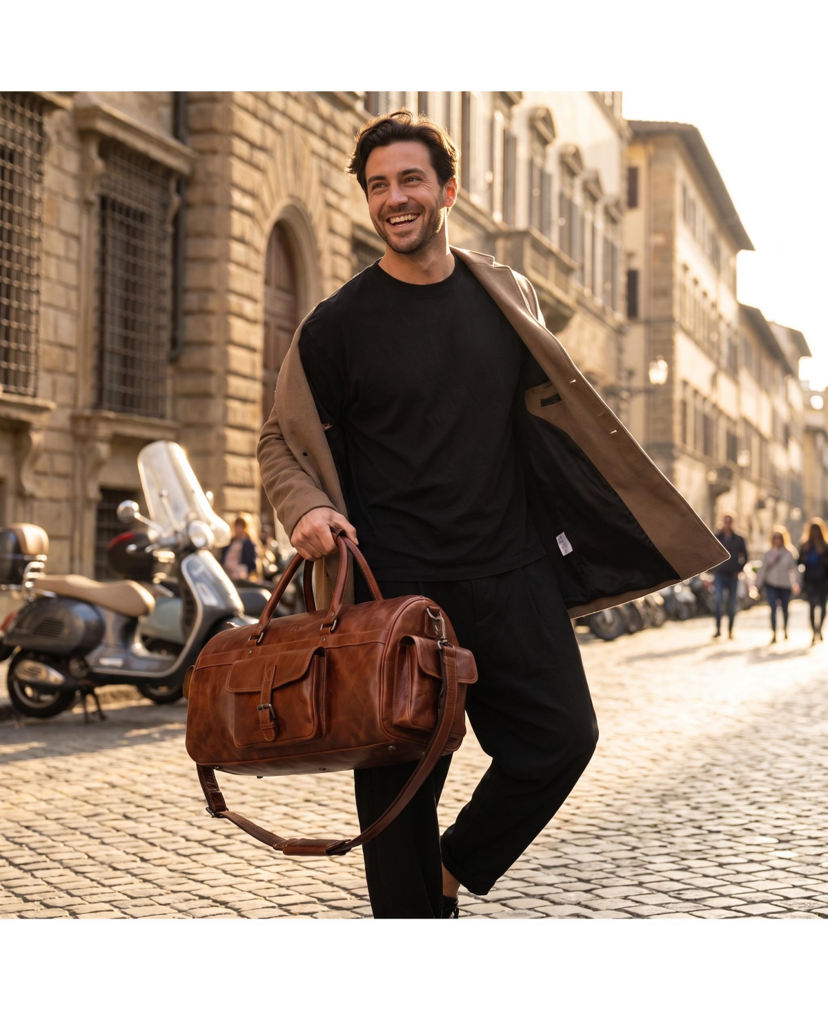 20 Inch Nexus Leather Canvas Duffle Bag - Nexus Duffle Bag