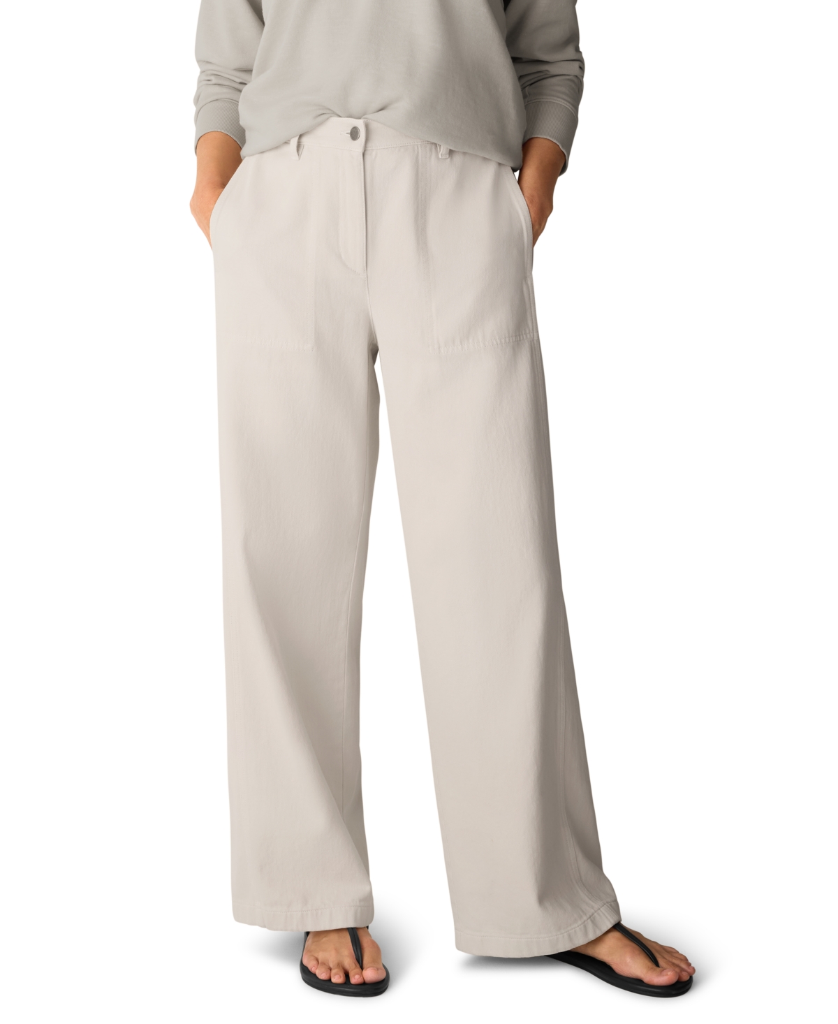 Click here for Eileen Fisher Womens High-Rise Wide-Leg Pants - Pl... prices