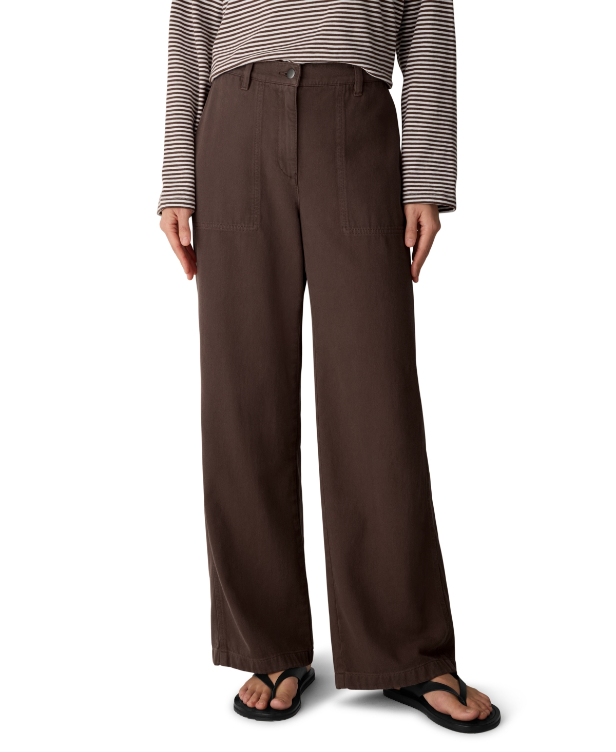 Click here for Eileen Fisher Womens High-Rise Wide-Leg Pants - Tr... prices