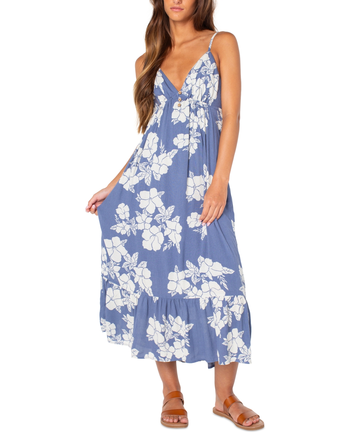 Click here for Roxy Womens Warm Rays Hibiscus V-Neck Floral-Print... prices
