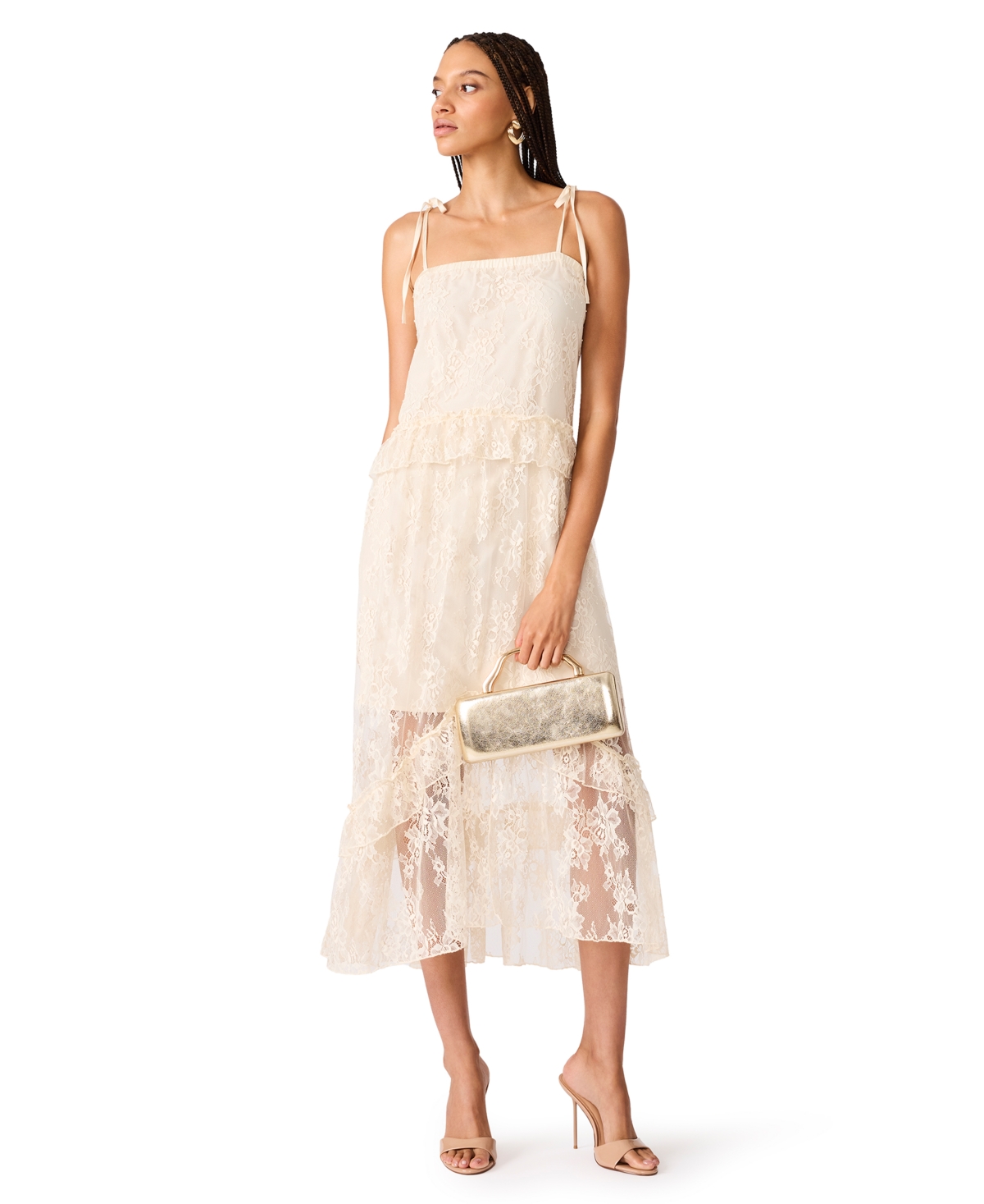 Click here for Steve Madden Womens Kareena Midi Dress - Ivory prices