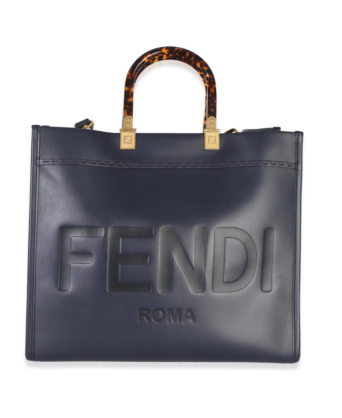 Click here for Pre-Owned Fendi Navy Vitello King Plexiglass Embos... prices