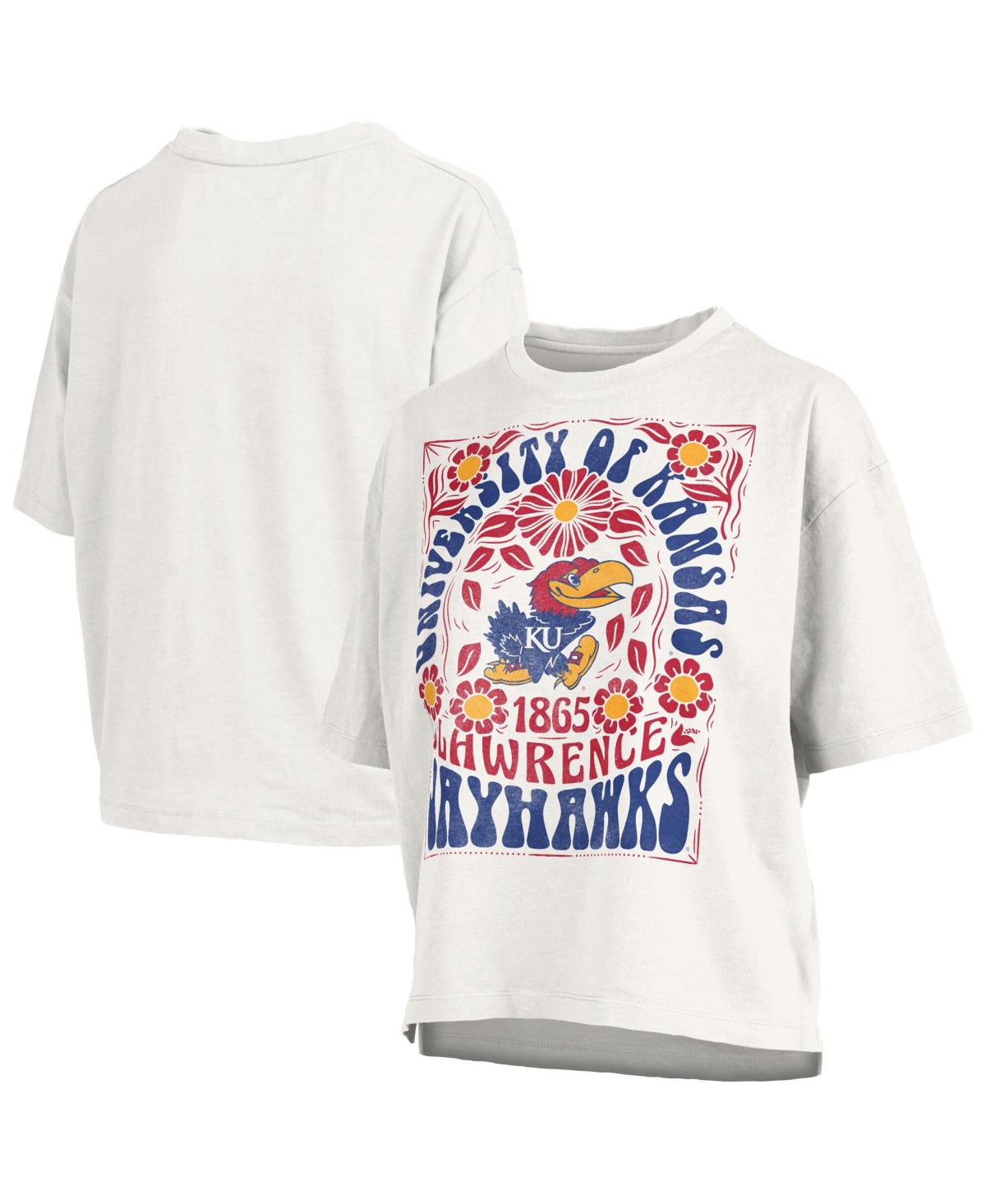 Click here for Pressbox Womens White Kansas Jayhawks Harmony Over... prices
