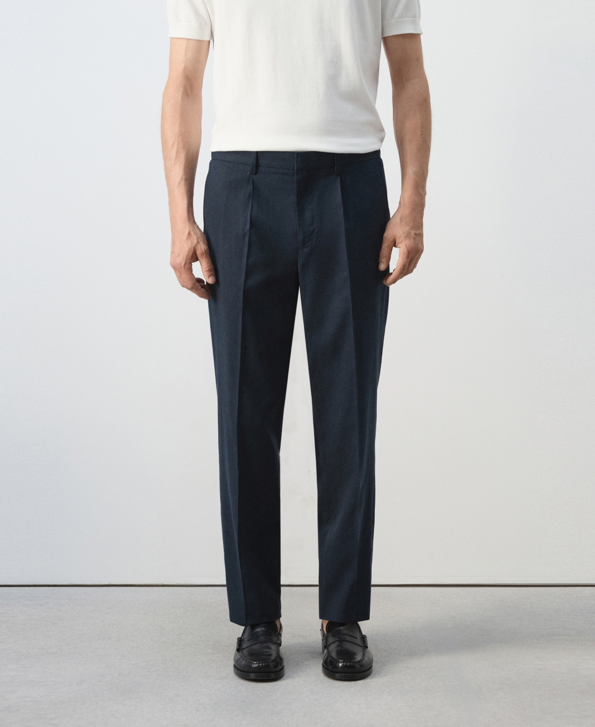 Click here for Mango Mens Slim-Fit Linen-Lyocell-Blend Pants - Na... prices