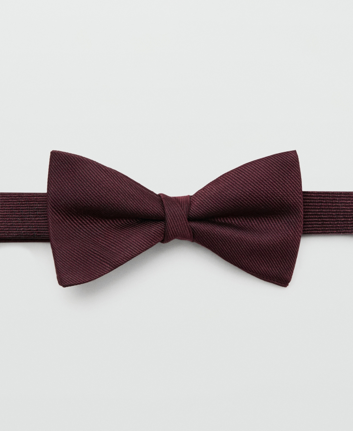 Click here for Mango Mens Microstructure Classic Bow Tie - Burgun... prices