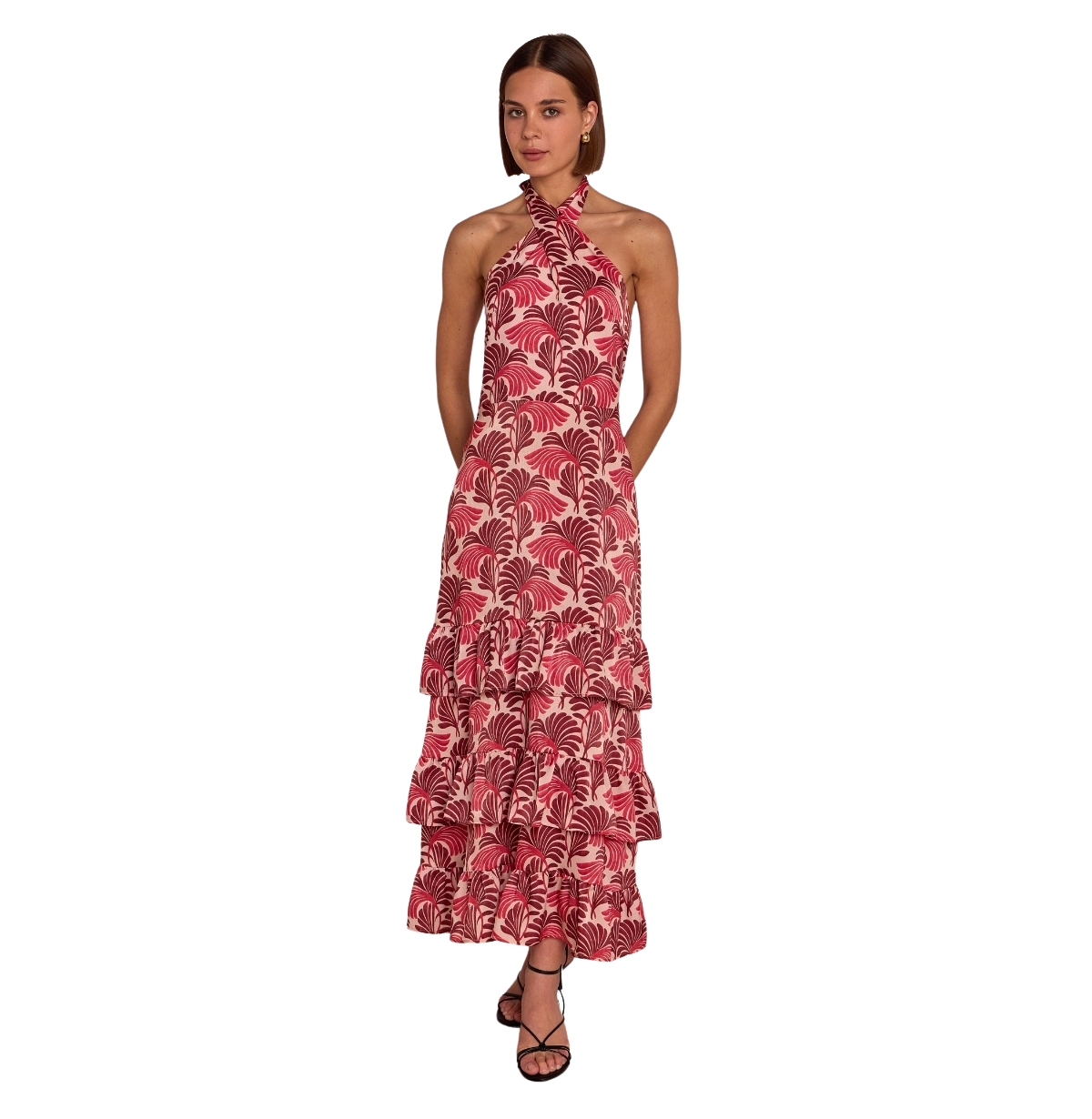 Click here for Rewritten Womens Jamie Ruffle Skirt Dress - Pink f... prices